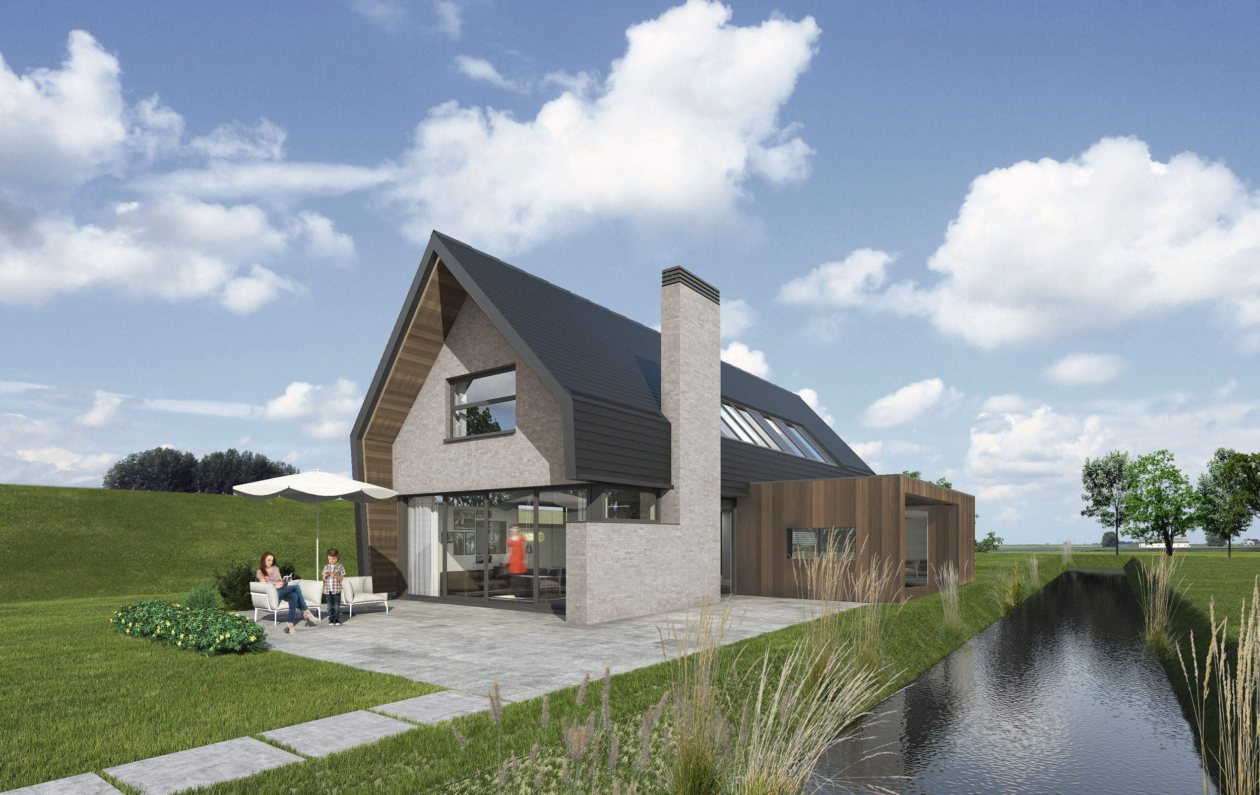 Eigentijds woonhuis in de polders rondom Zuidland - HDK-Architecten